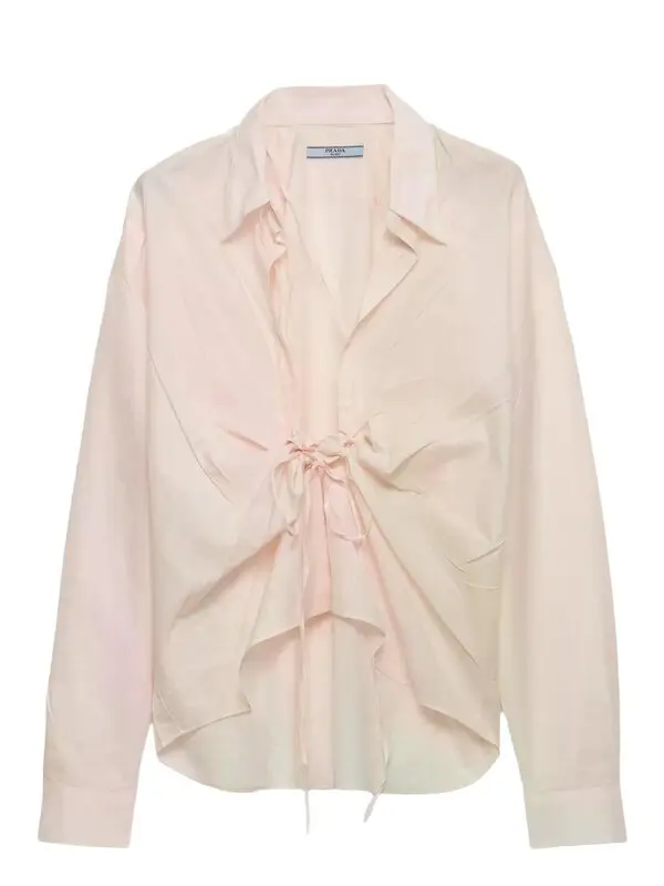 Prada Lace-up Cotton Shirt - Pink