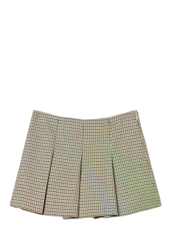 TWINSET Houndstooth Pleated Mini Skirt - Neutrals