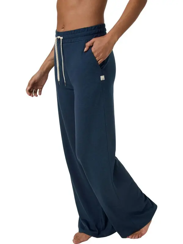 Vuori Halo Essential Wide-leg Pants Long - Blue Coast Heather