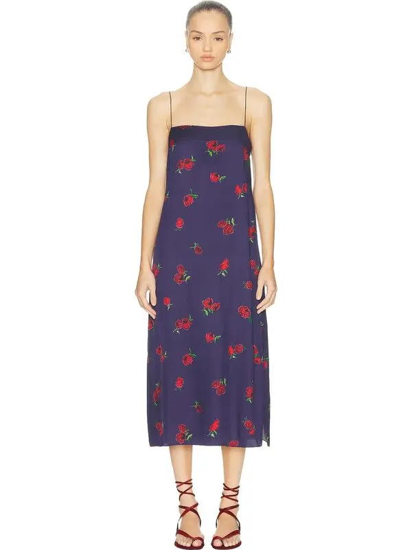 Khaite Sicily Midi Dress - Raspeberry & Amethyst