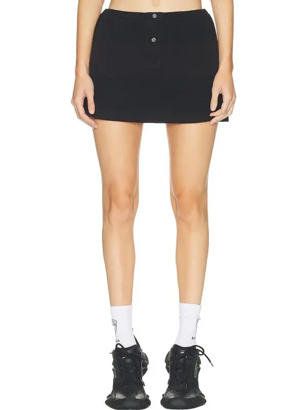 Alexander Wang Mini Deconstructed Polo Skort - Black Overdyed Stripe