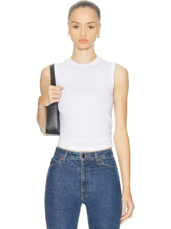 Enza Costa Supima Cotton Sleeveless Top - White