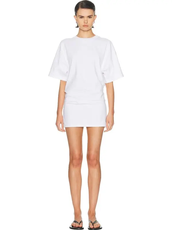 Enza Costa Short Sleeve Supima Curve Mini Dress - White