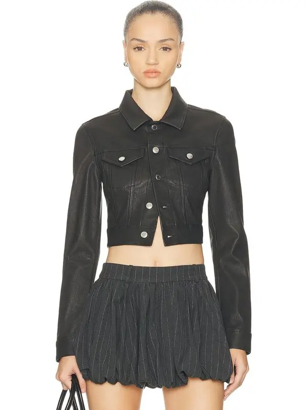Alexander Wang Shrunken Trucker Jacket - Black