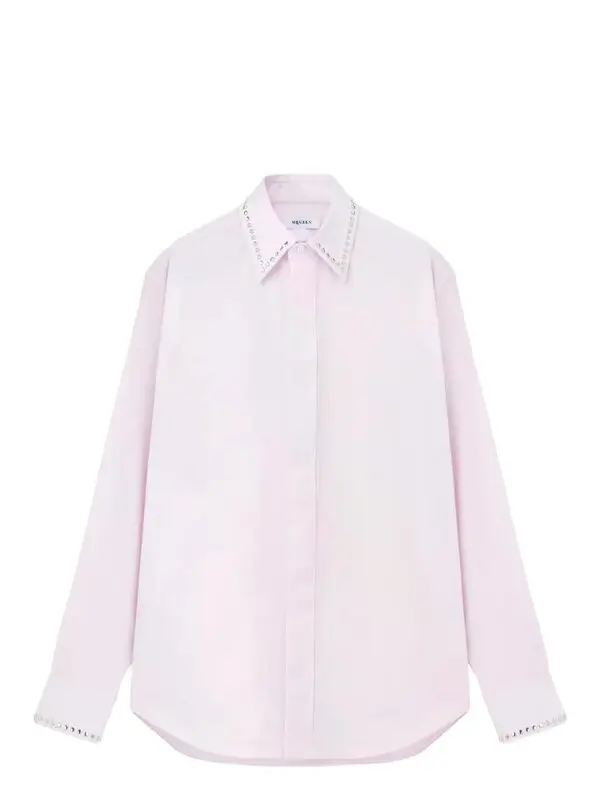 Alexander McQueen Embellished-collar Cotton Shirt - Pink