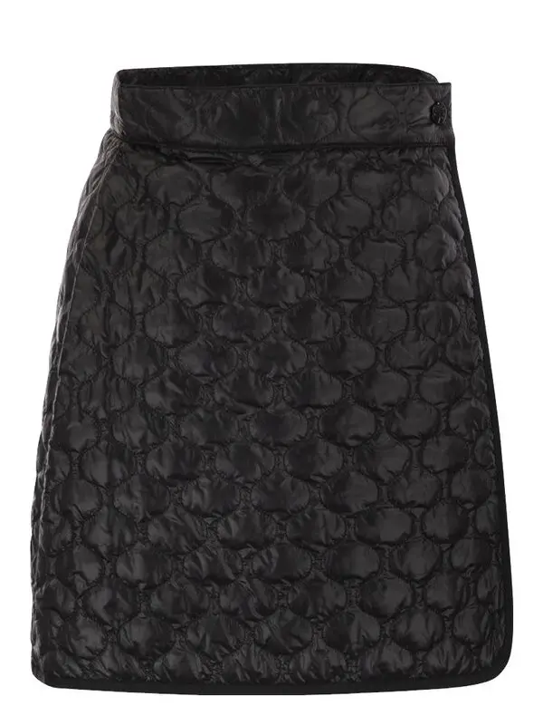Moncler Padded Miniskirt With Square Quilting - Black