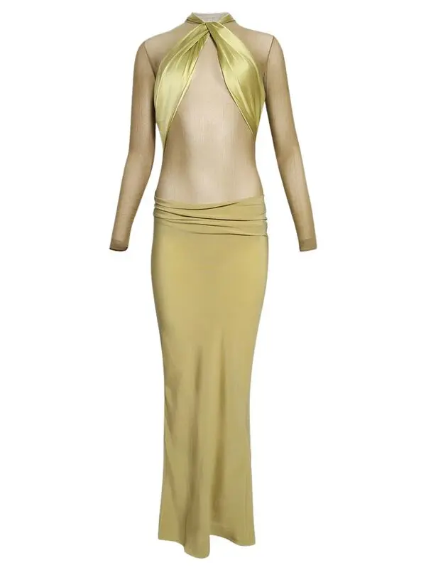 Burc Akyol Caryatid Draped Dress - Yellow