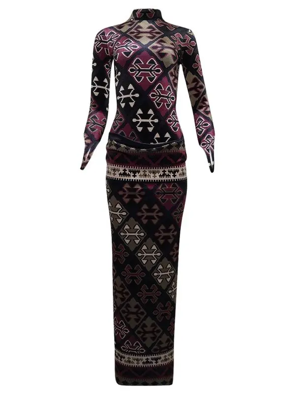 Burc Akyol Carpet Printed Velvet Dress - Multicolor