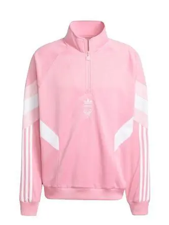 Adidas Inter Cf Half-zip Crew Sweatshirt - Miami Easy Pink