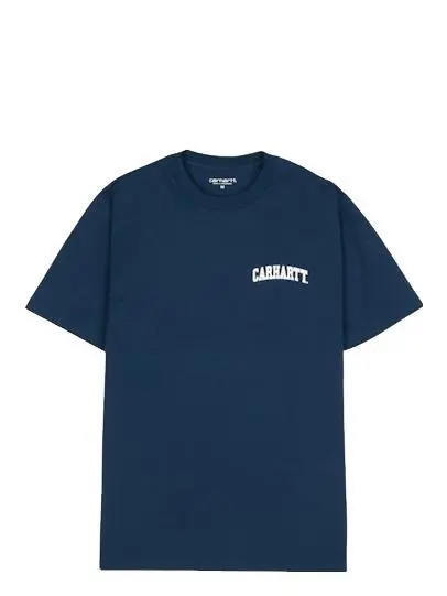 Carhartt Wip University Script Short Sleeve T-shirt - Navy Blue