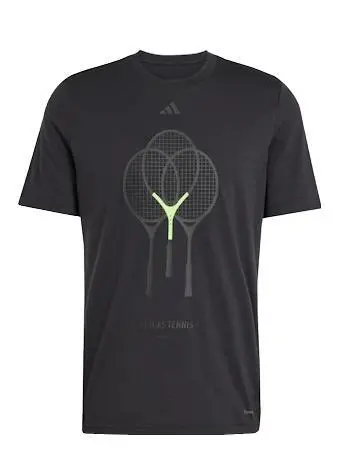 Adidas 3 Rackets Graphic Tee Shirt - Black
