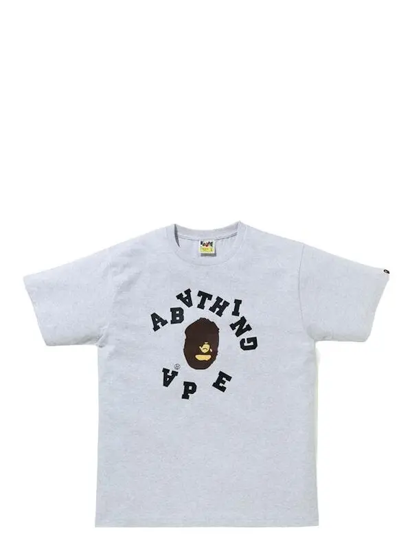 A BATHING APE Broken College Tee Shirt - Gray