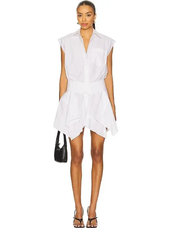Alexander Wang Cut Off Double Shirt Dress - White