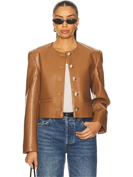 ANINE BING Amber Jacket - Cognac Recycled Leather