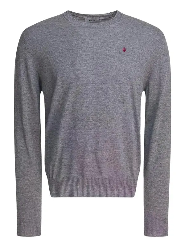 Alexander McQueen Inverted-skull Wool Sweater - Grey