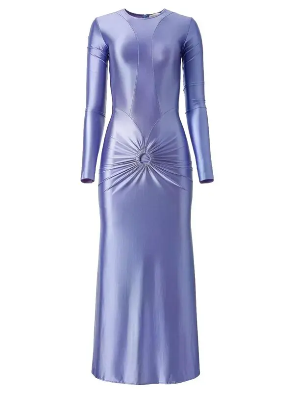 MOOS STUDIO Twisted-front Midi Dress - Purple