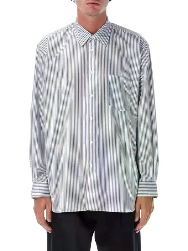 Comme Des Garçons Stripe Long-sleeve Shirt - Blue