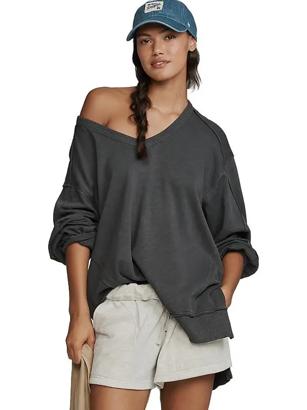 PILCRO Hudson Cotton Popover Top - Magnet