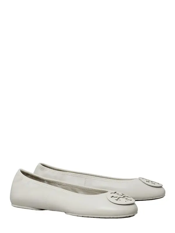 Tory Burch Reva Travel Ballet Flats - Dove Gray