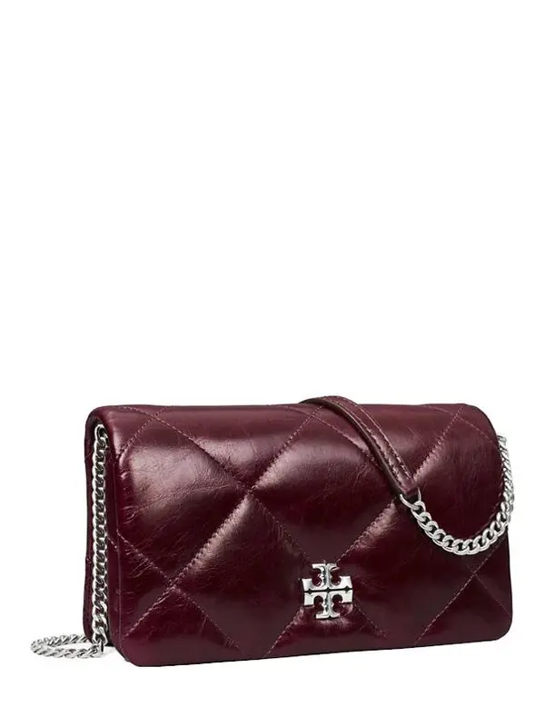 Tory Burch Kira Diamond Quilt Distressed Crossbody - Dark Carmine