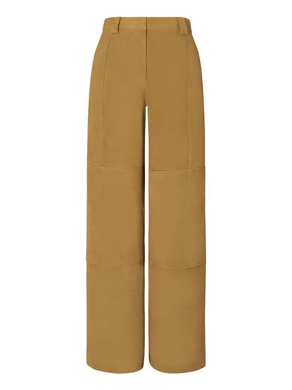 Tory Burch Relaxed-fit Suede Pant - Hazelnut Suede
