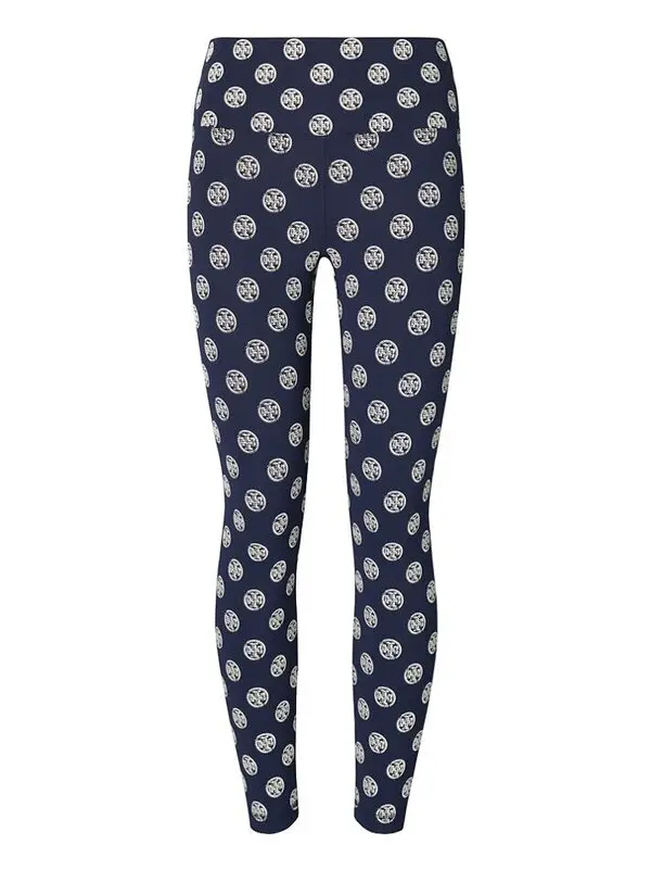 Tory Burch T Monogram Compression Legging - Deep Navy Engraved Logo