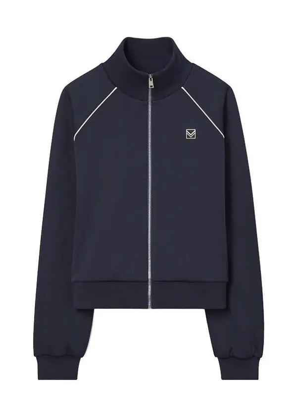 Tory Burch Jersey Track Jacket - Medium Navy
