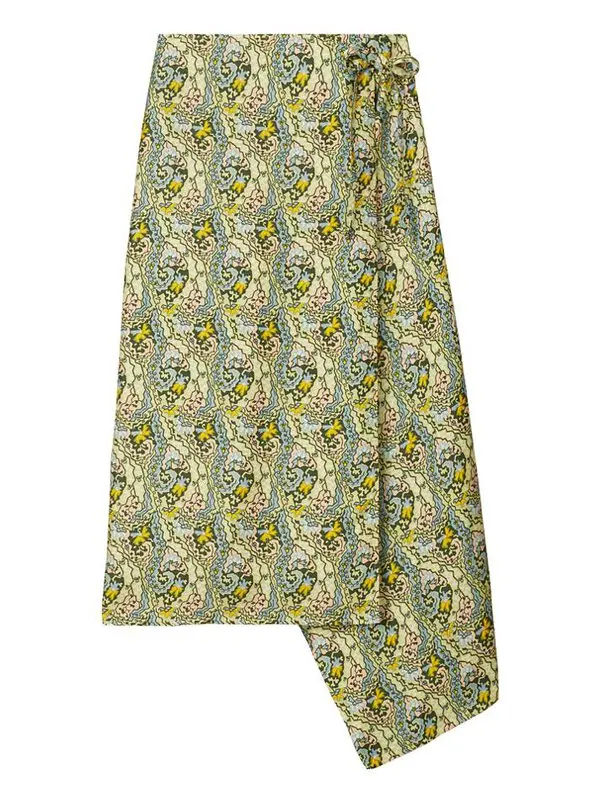 Tory Burch Silk Wrap Skirt - Blue Dream Paisley