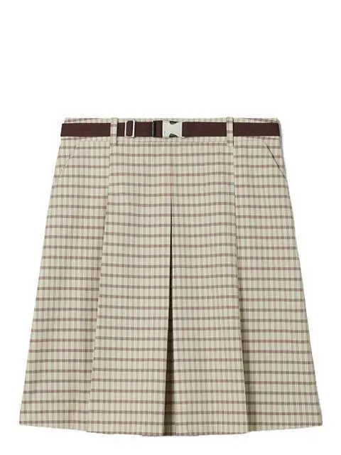 Tory Burch Plaid A-line Golf Skirt - Crimson Rust Dense Plaid Sport