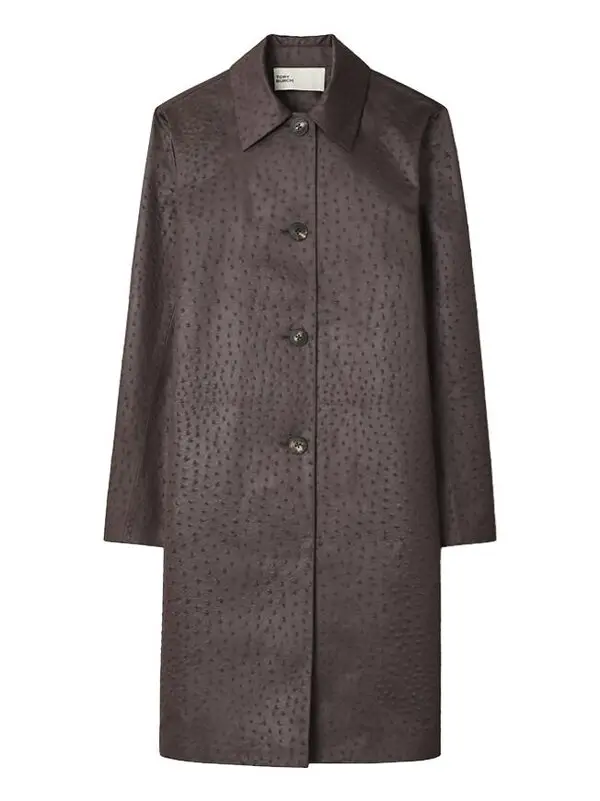 Tory Burch Viscose Car Coat - Roasted Eggplant
