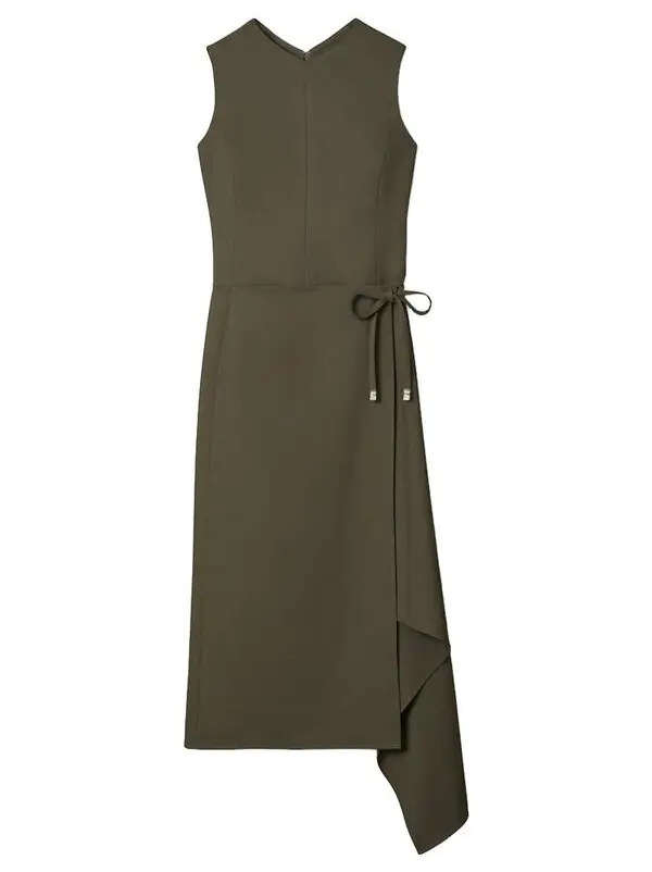 Tory Burch Twill Wrap Dress - Olive Pesto