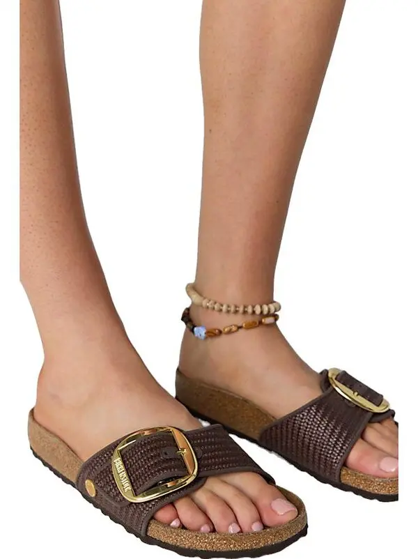 BIRKENSTOCK Madrid Big Buckle Raffia Sandals - Carafe
