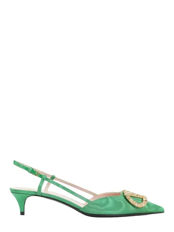 Valentino Garavani 40mm Crystal-embellished Slingback Pumps - Green