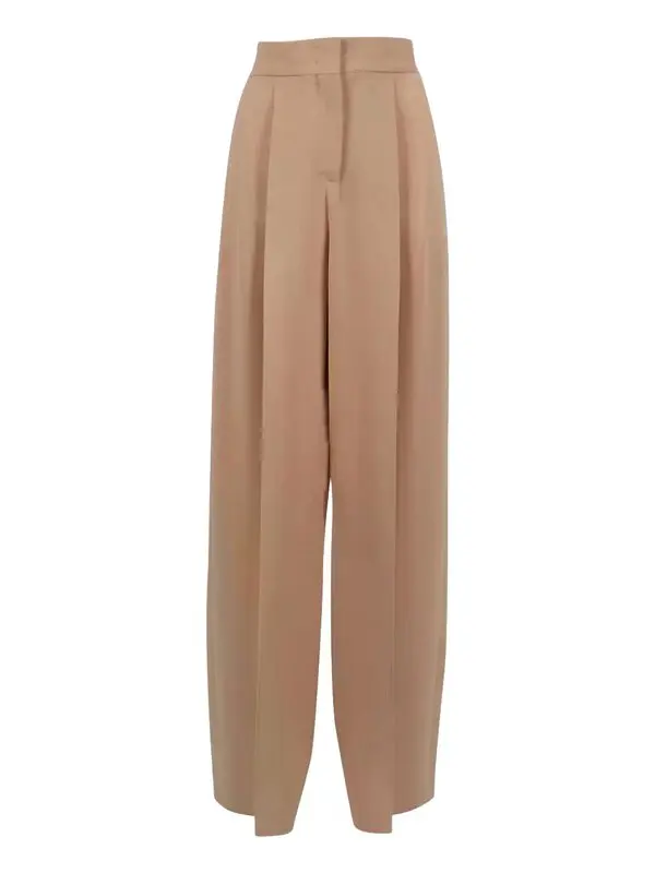 Alberta Ferretti Pleated Wide-leg Trousers - Neutrals