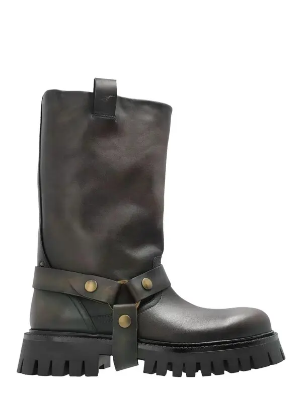GOLDEN GOOSE Kurt Chunky Buckle-strap Leather Boots - Brown