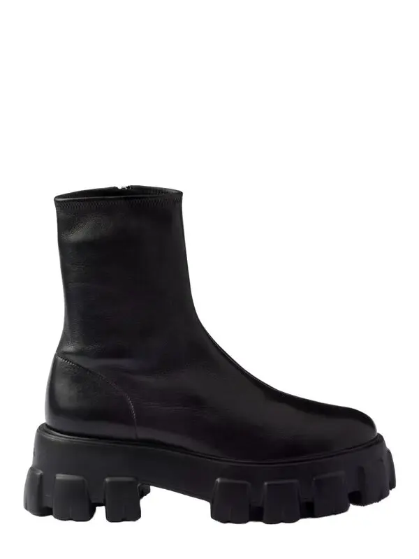 Prada 55mm Lug-sole Boots - Black