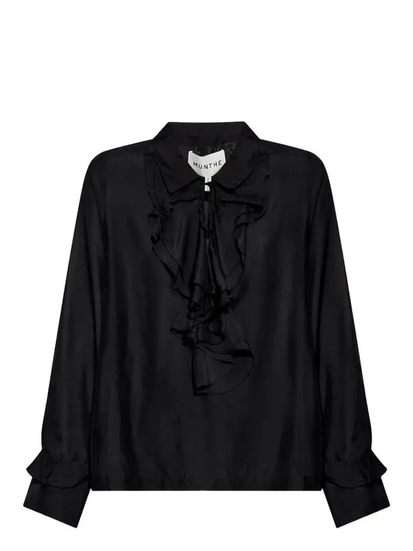 Munthe Ruffled-cuff Blouse - Black