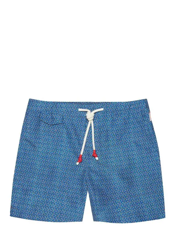 Orlebar Brown Patterned Drawstring Swim Shorts - Blue