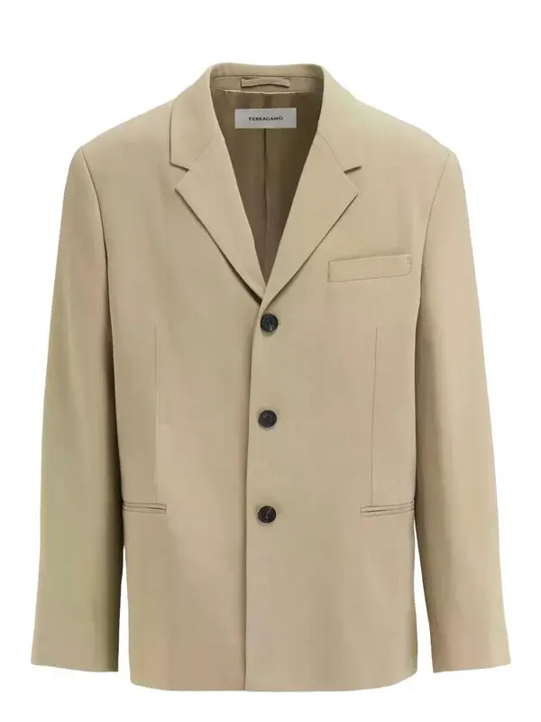 FERRAGAMO Four-button Single-breasted Blazer - Neutrals