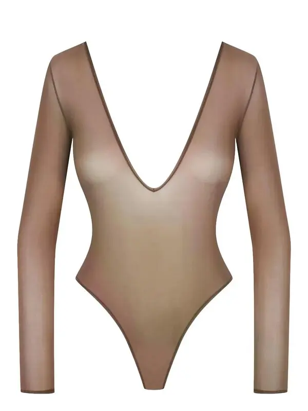 MAISON CLOSE French Kiss Bodysuit - Brown