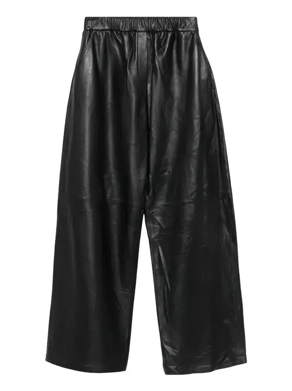 ARMA Elastic-waist Leather Trousers - Black