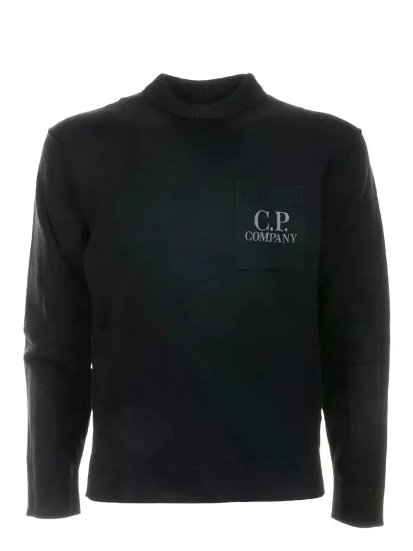 C.P. COMPANY Logo-patch Pocket Sweater - Black
