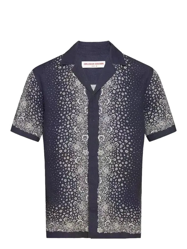 Orlebar Brown Maitan Floral-print Linen Shirt - Blue