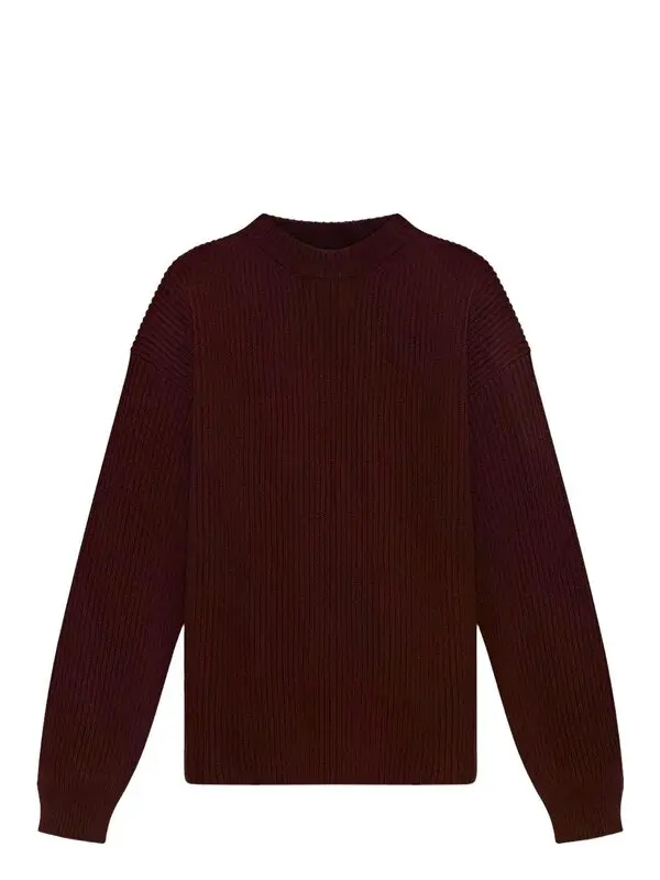 JIL SANDER Ribbed Wool Sweater - Red