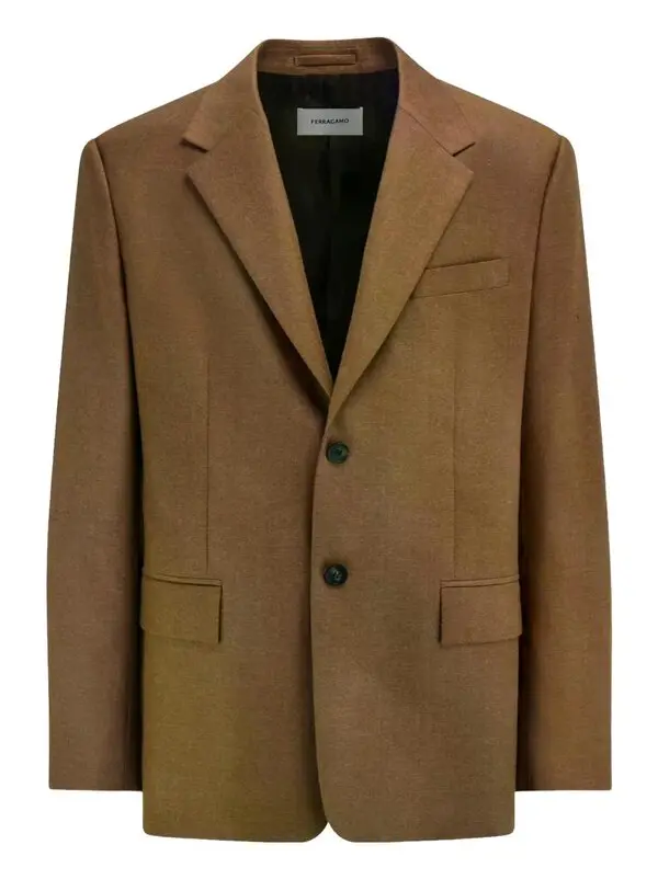 FERRAGAMO Single-breasted Blazer - Brown