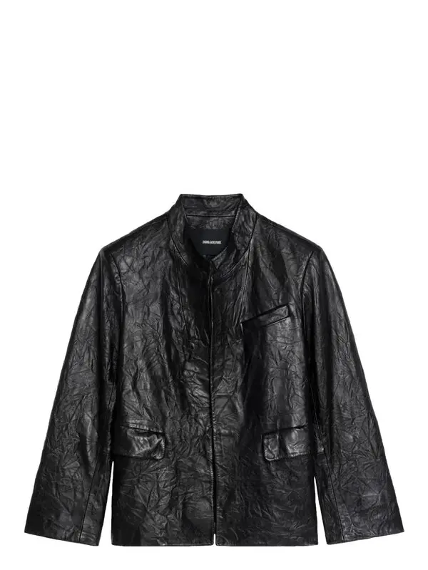 Zadig&Voltaire Crinkle Leather Blazer - Black