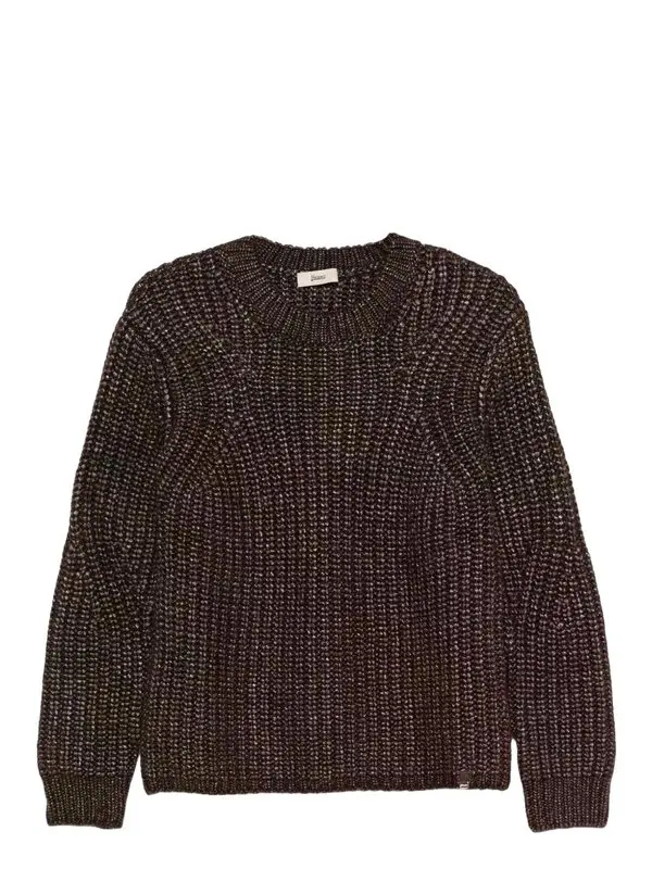 Herno Metallic Ribbed Knit Sweater - Brown