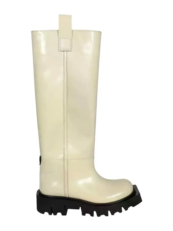 MSGM Leather Boots - White