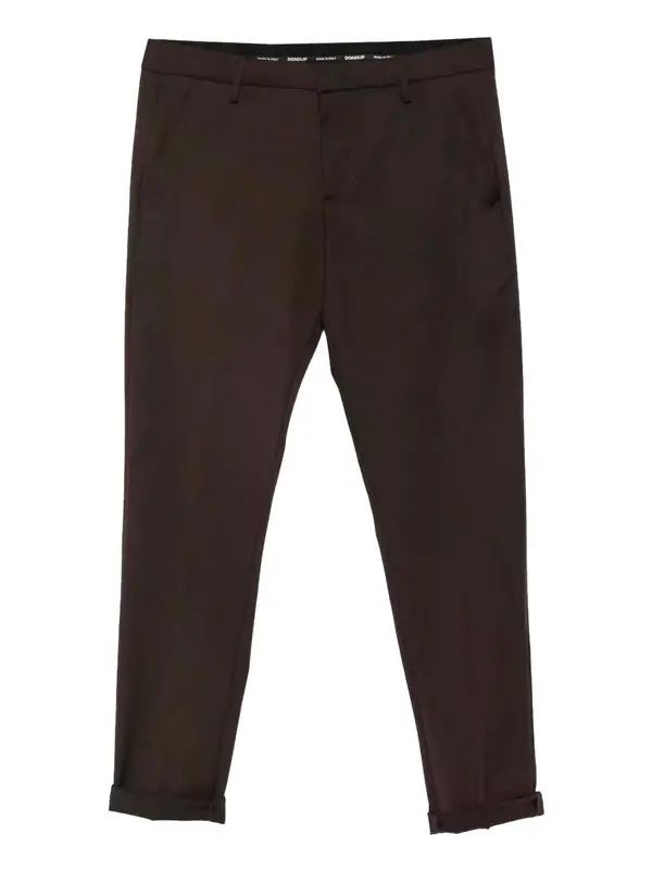 DONDUP Cuffed Wool Trousers - Brown