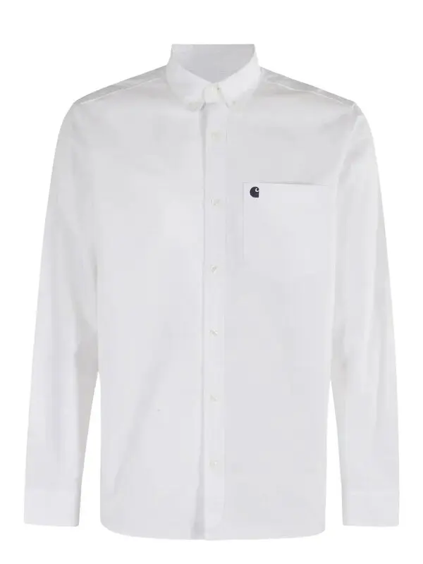 Carhartt Work In Progress Logo-pocket Oxford Shirt - White